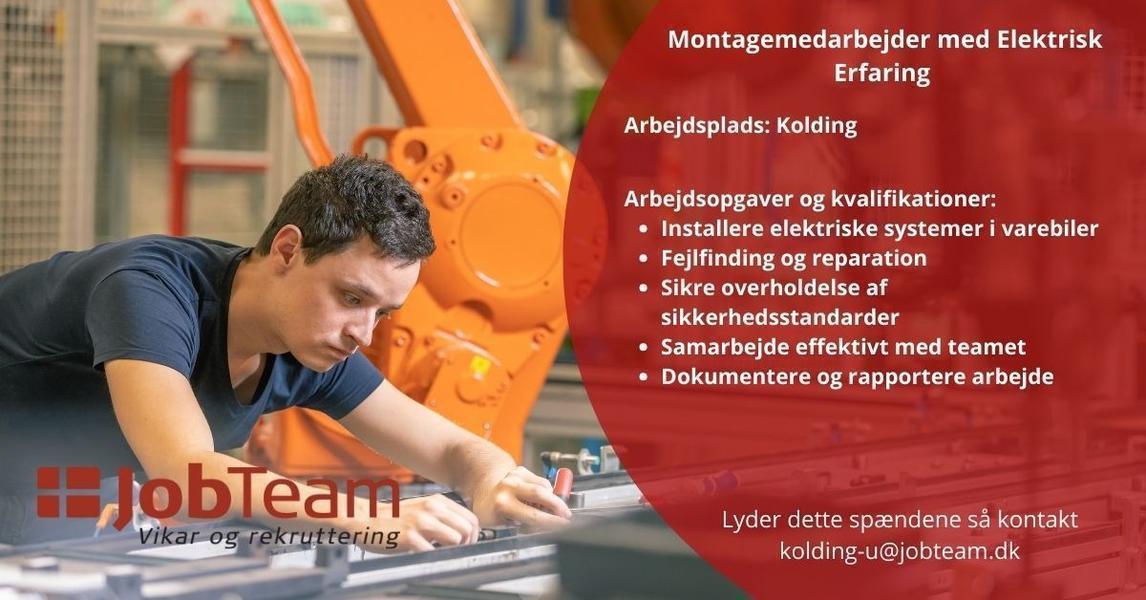 Montagemedarbejder med Elektrisk Erfaring til varebilsmontage i Kolding